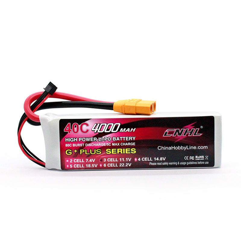 CNHL 4000mAh 11.1V 3S 40C Lipo Battery for Airplane Heli Jet EDF XT90 ...