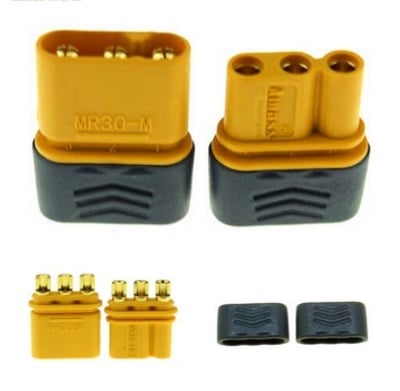 Amass MR30 Connector - Gold Plated High Current Connector for RC (30A ...
